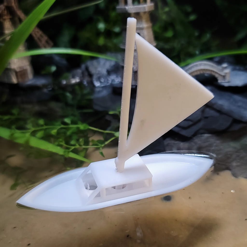 3D Print STL: Sailboat Floater Aquarium Decoration